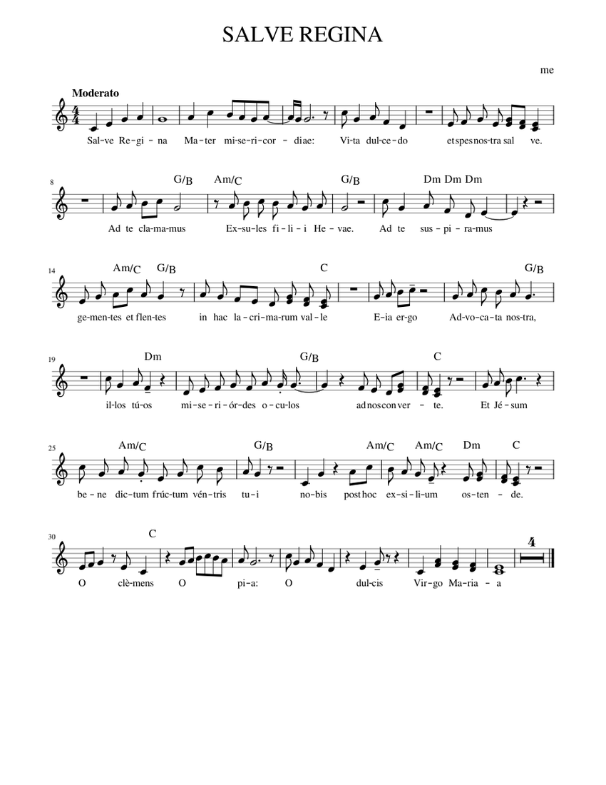 SALVE_REGINA Sheet music for Piano (Solo) Easy | Musescore.com