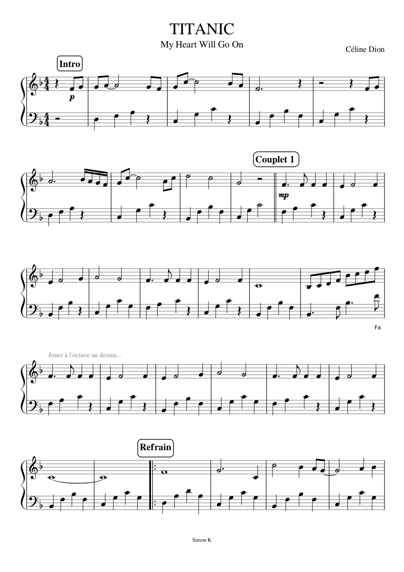 Titanic theme song sheet music - fleetvol