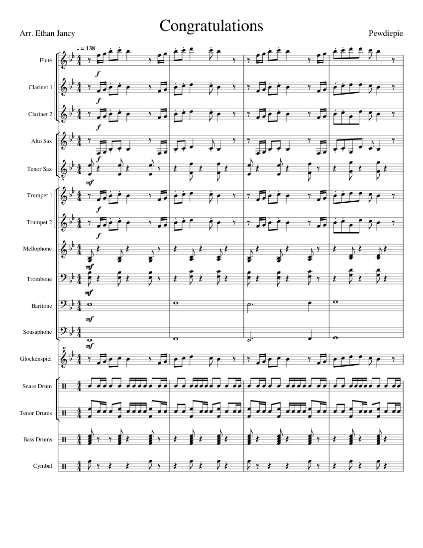 Congratulations- Marching Band Sheet music for Trombone, Mellophone ...
