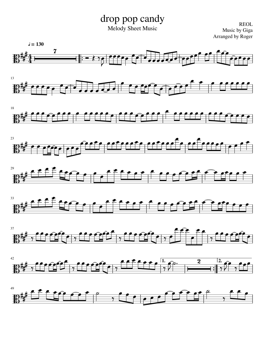 drop pop candy - Viola Sheet music for Viola (Solo) | Musescore.com
