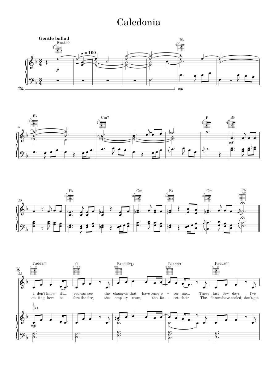 caledonia Sheet music for Piano, Vocals by Celtic Woman Official ...