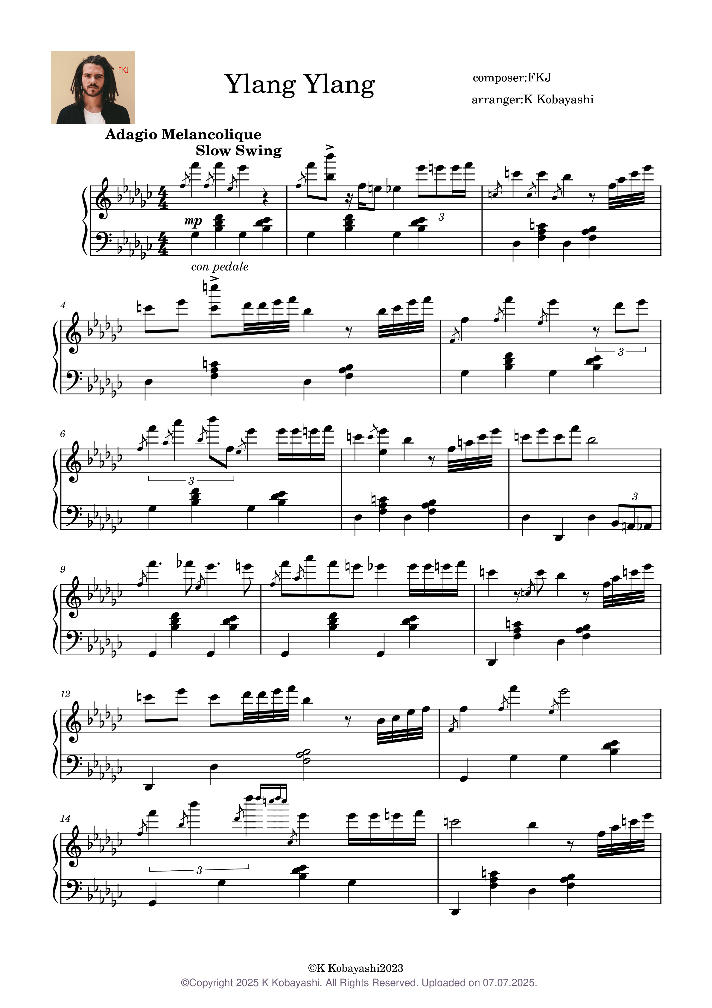 Ylang Ylang - FKJ Sheet Music for Piano (Solo) | MuseScore.com