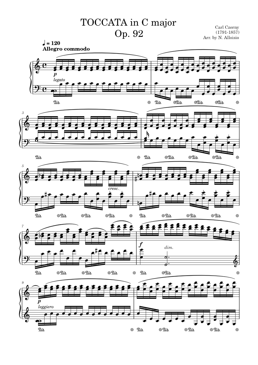 Toccata in C Major (Op. 92), C. Czerny Sheet music for Piano (Solo ...