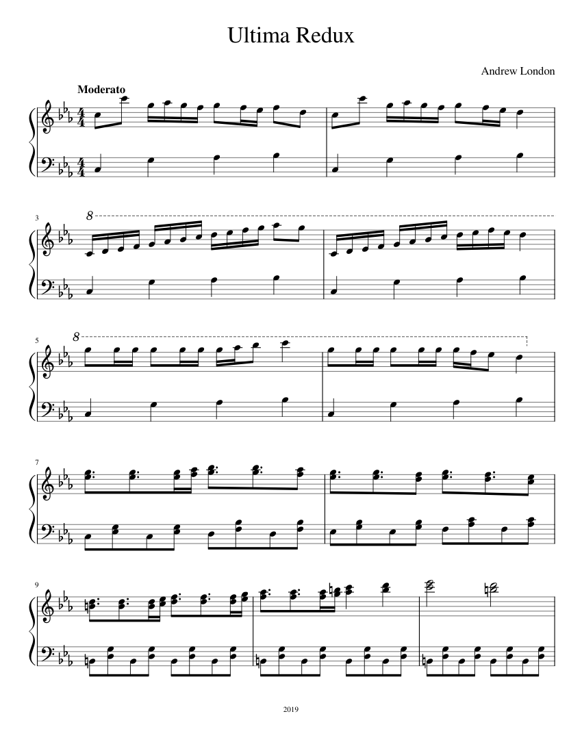 Ultima Redux Sheet music for Piano (Solo) | Musescore.com