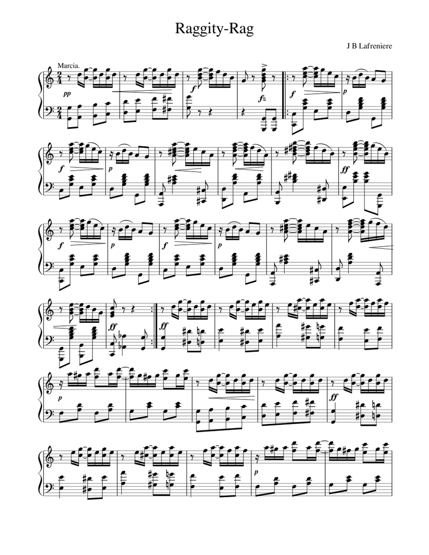 Raggity Rag Sheet music for Piano (Solo) | Download and print in PDF or ...