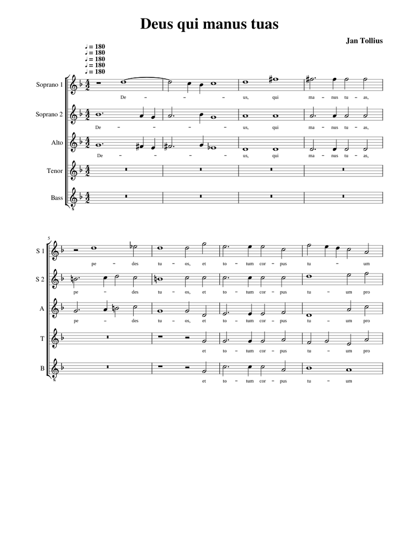 Deus, qui manus tuas - Jan Tollius - piano tutorial