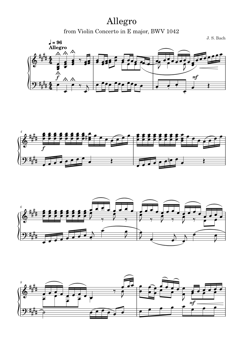 Sicilienne and Allegro Sheet music for Piano by Johann Sebastian Bach ...