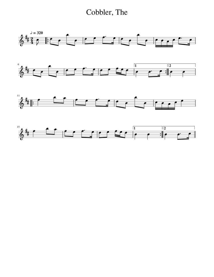 The Cobbler Sheet music for Piano (Solo) | Musescore.com