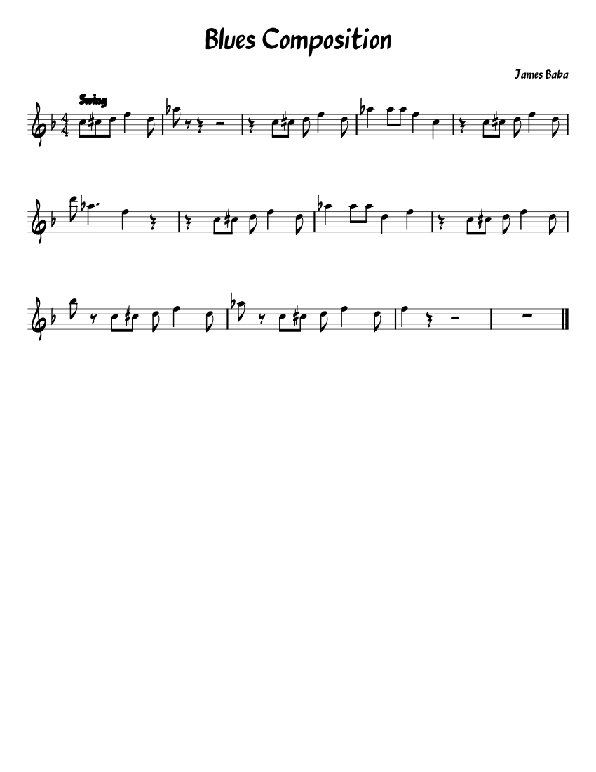 Blues Composition Sheet music for Piano (Solo) | Musescore.com