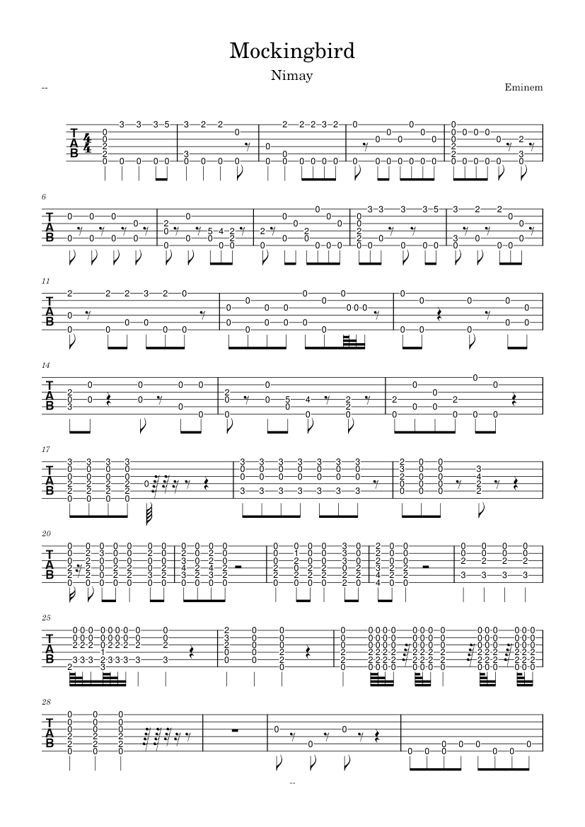 Mockingbird Sheet music for Guitar (Solo) | Musescore.com