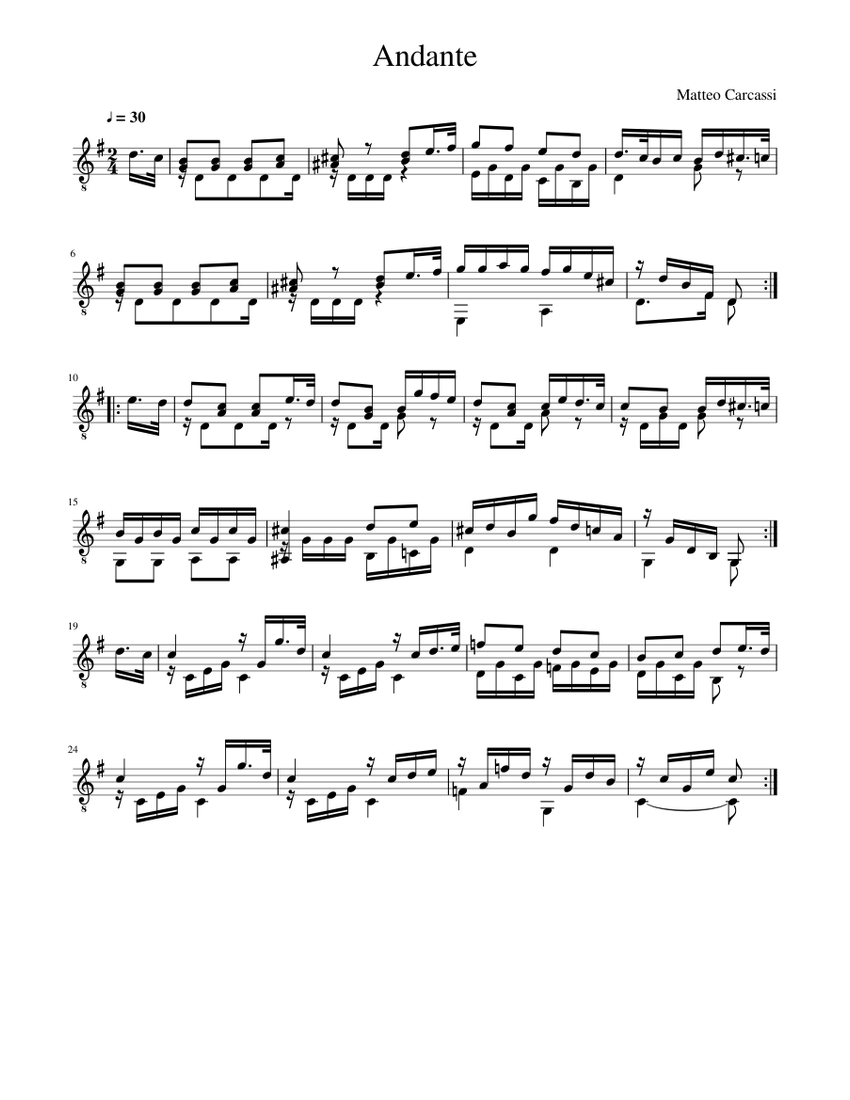 Andante - piano tutorial