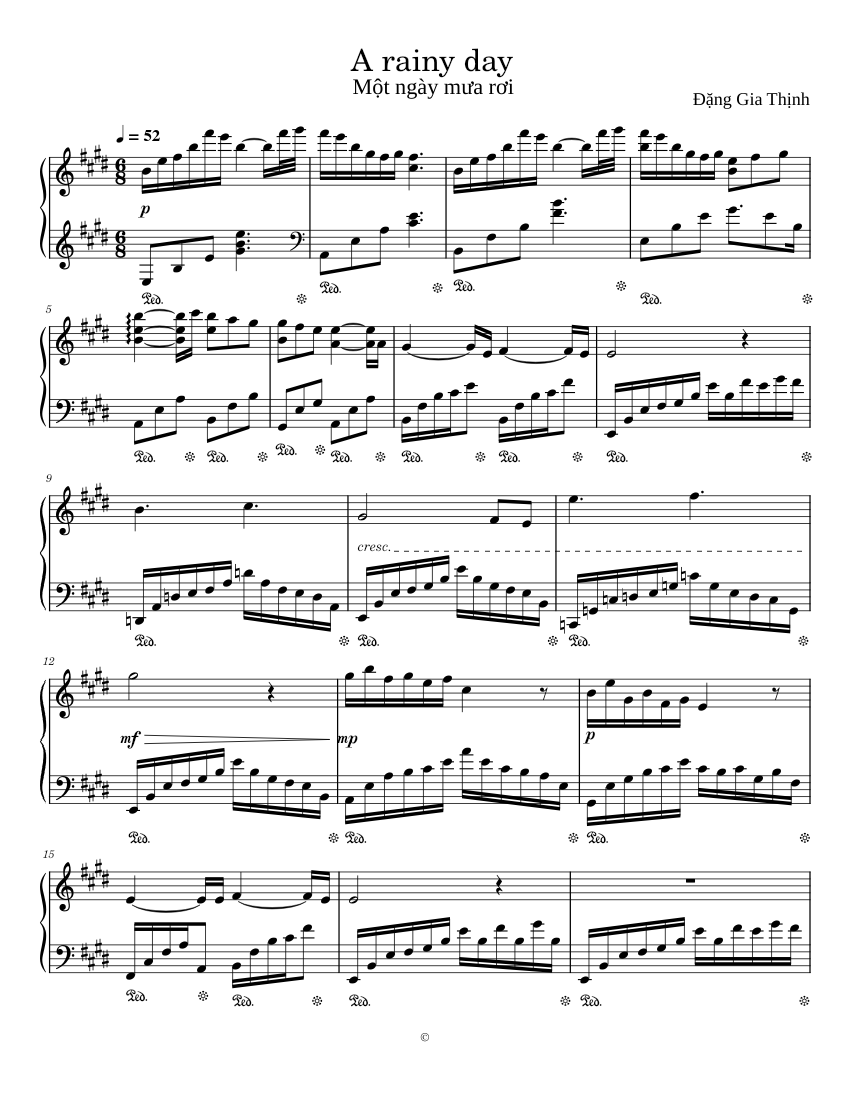 A rainy day Sheet music for Piano (Solo) | Musescore.com