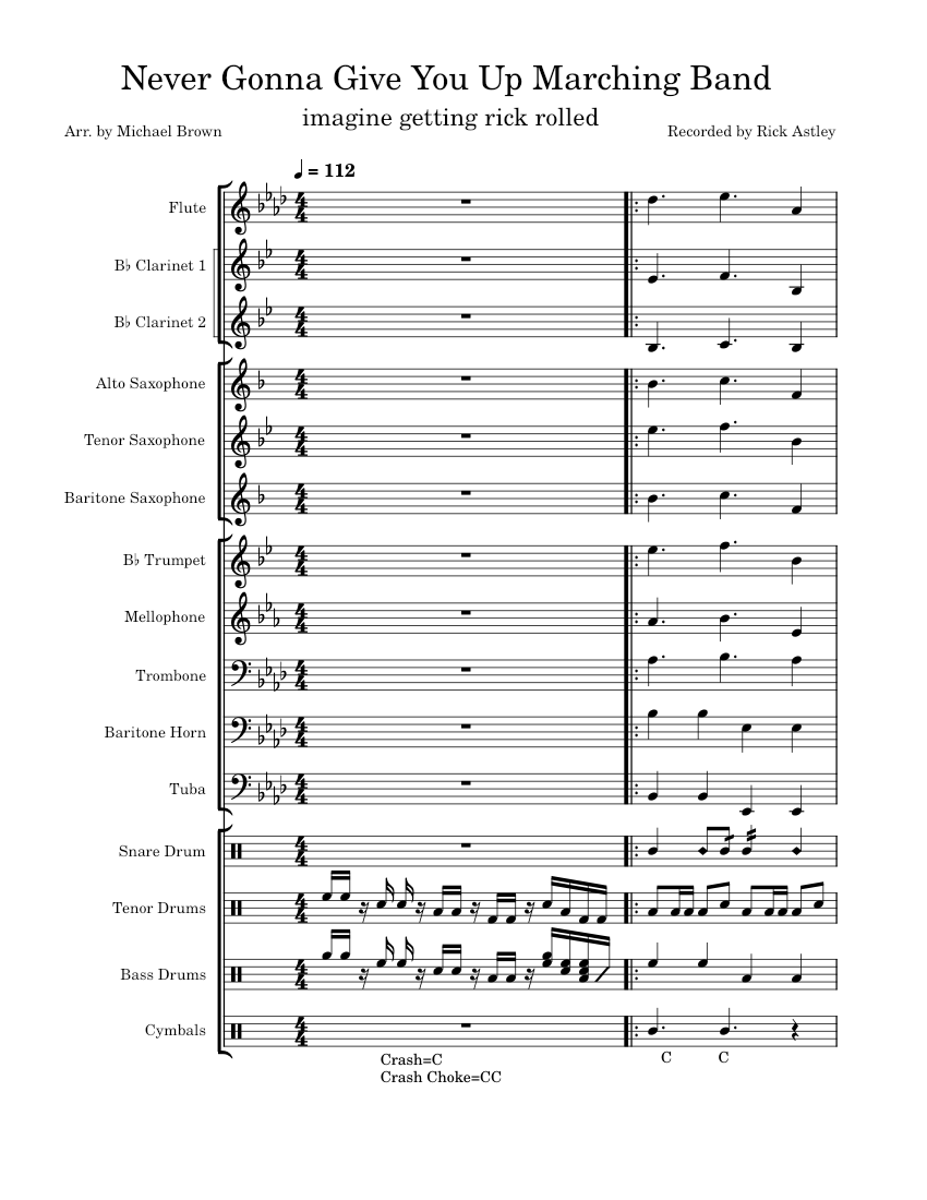 Never Gonna Give You Up – Rick Astley Never Gonna Give You Up Marching ...