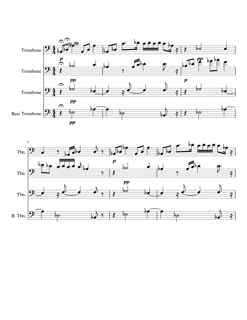 Pure Imagination for Trombone Quartet Sheet music for Trombone ...