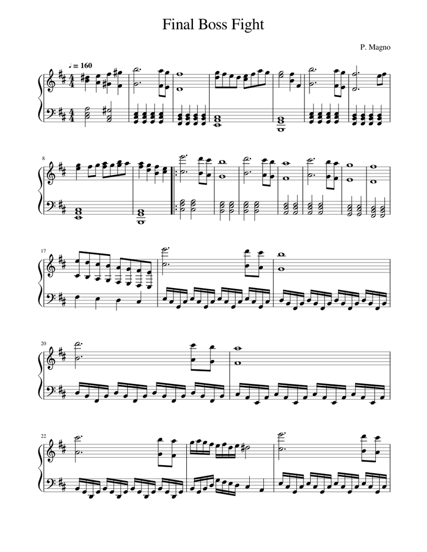 Final Boss Fight Sheet music for Piano (Solo) | Musescore.com