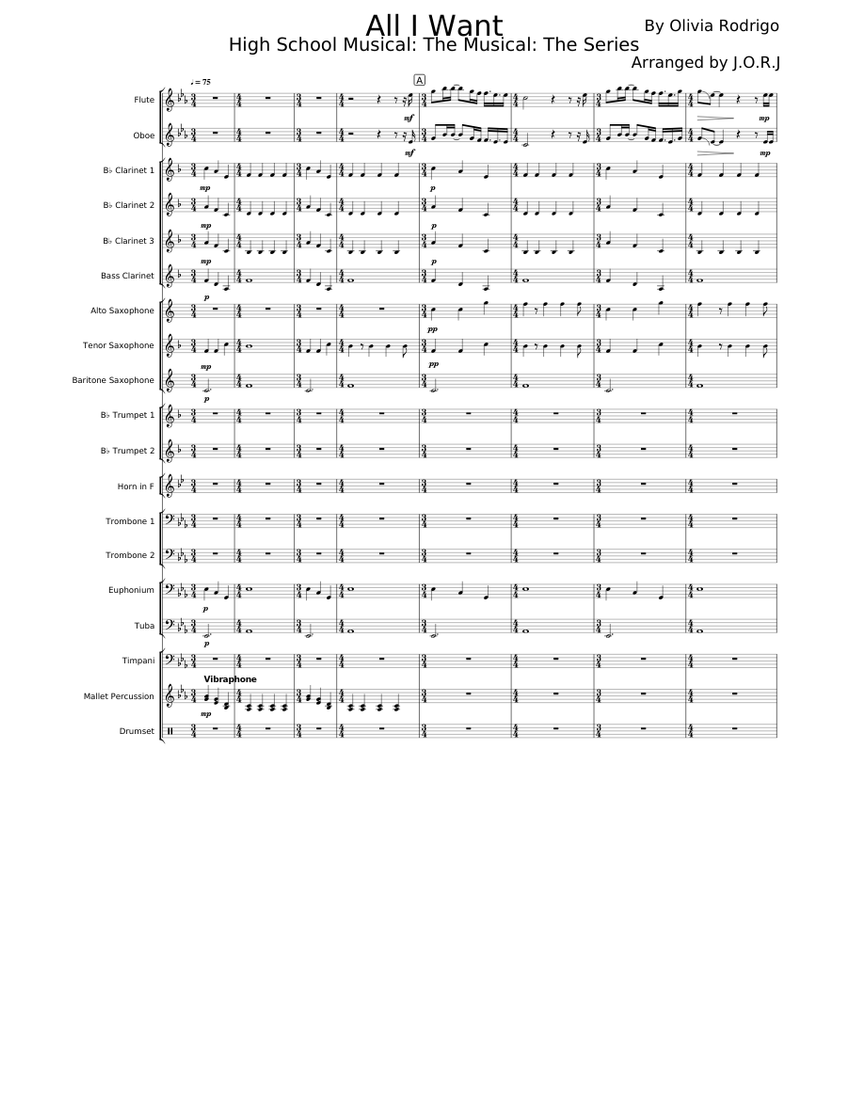 All I Want HSMTMTS Sheet music for Trombone, Euphonium, Tuba, Flute ...