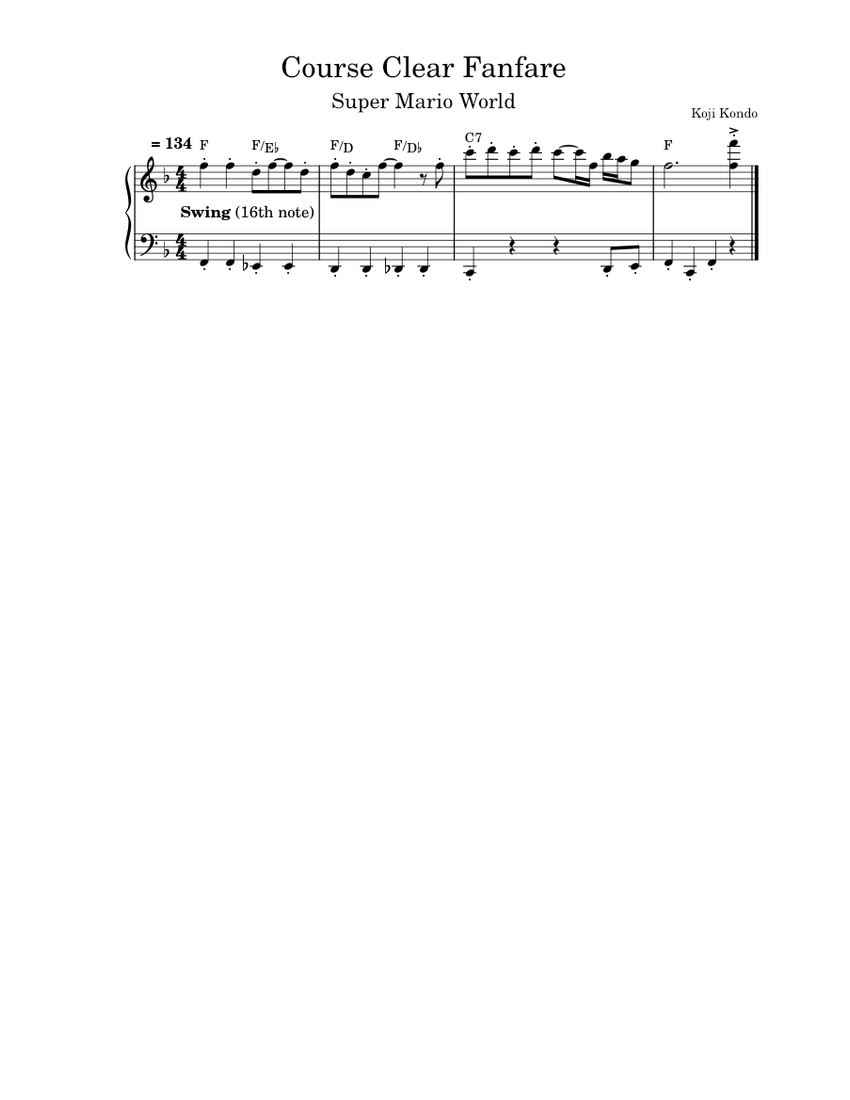 Super Mario World-Course Clear – Koji Kondo 6. Course Clear Fanfare ...