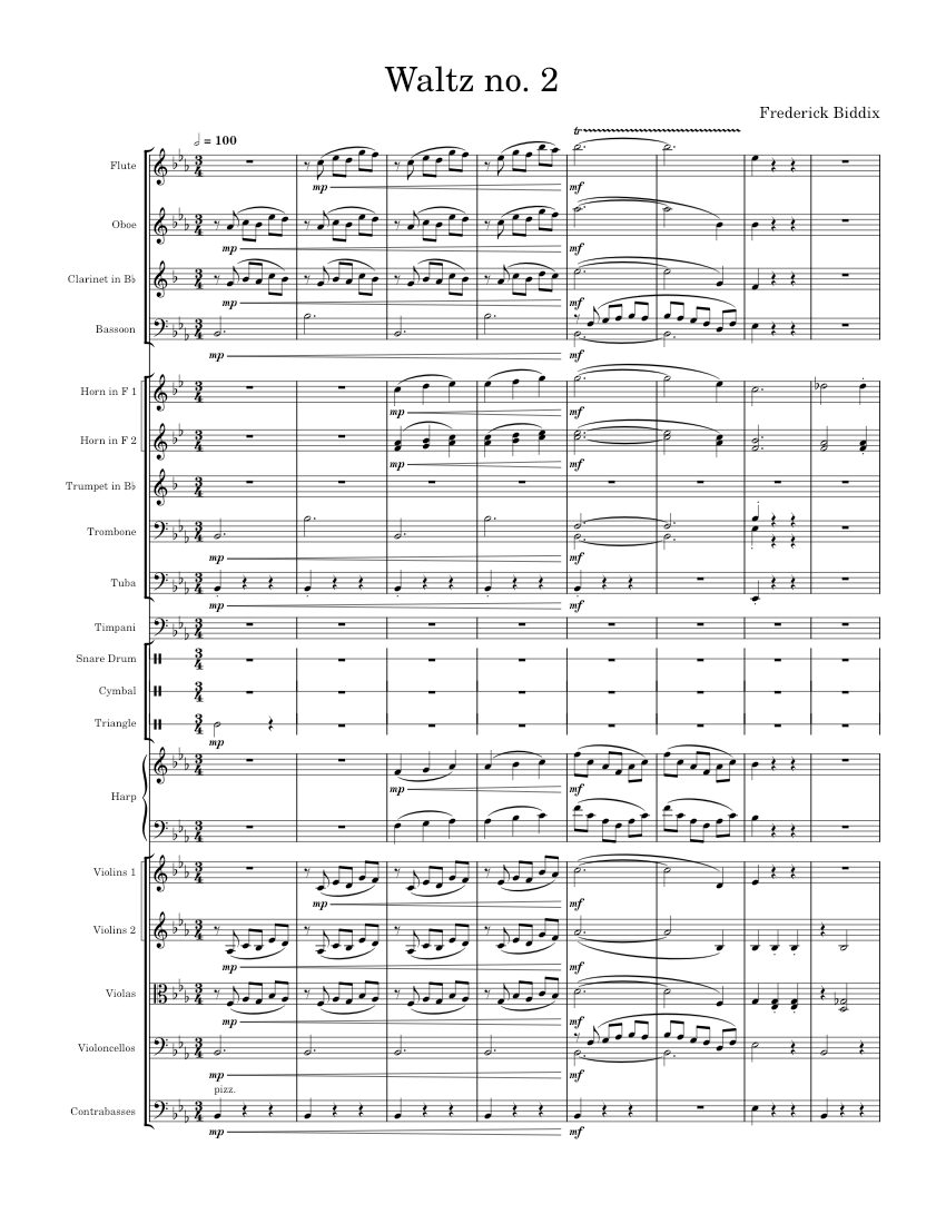Waltz no. 2 Sheet Music for Trombone, Tuba, Flute, Oboe & more ...