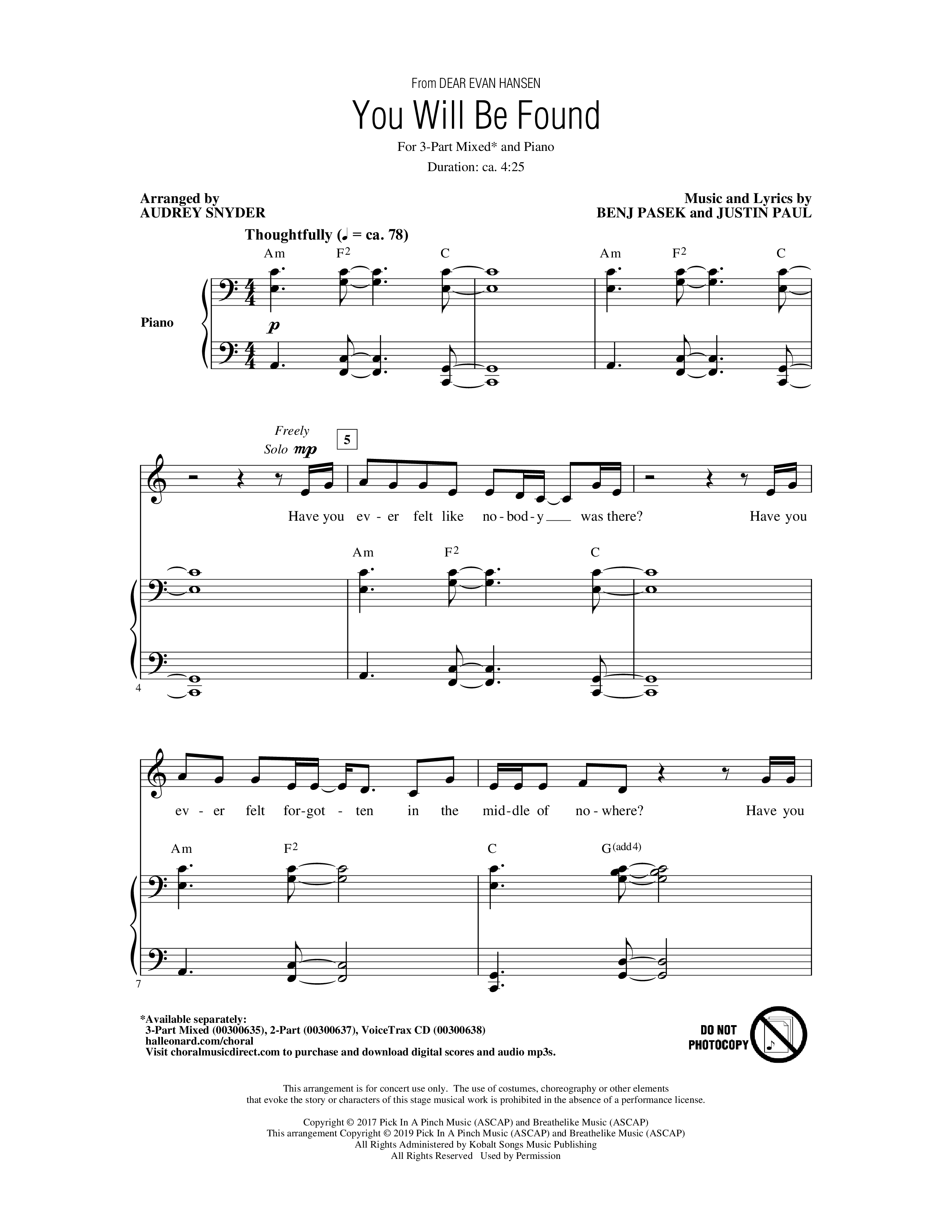 Play Official version of You Will Be Found (from Dear Evan Hansen) (arr ...