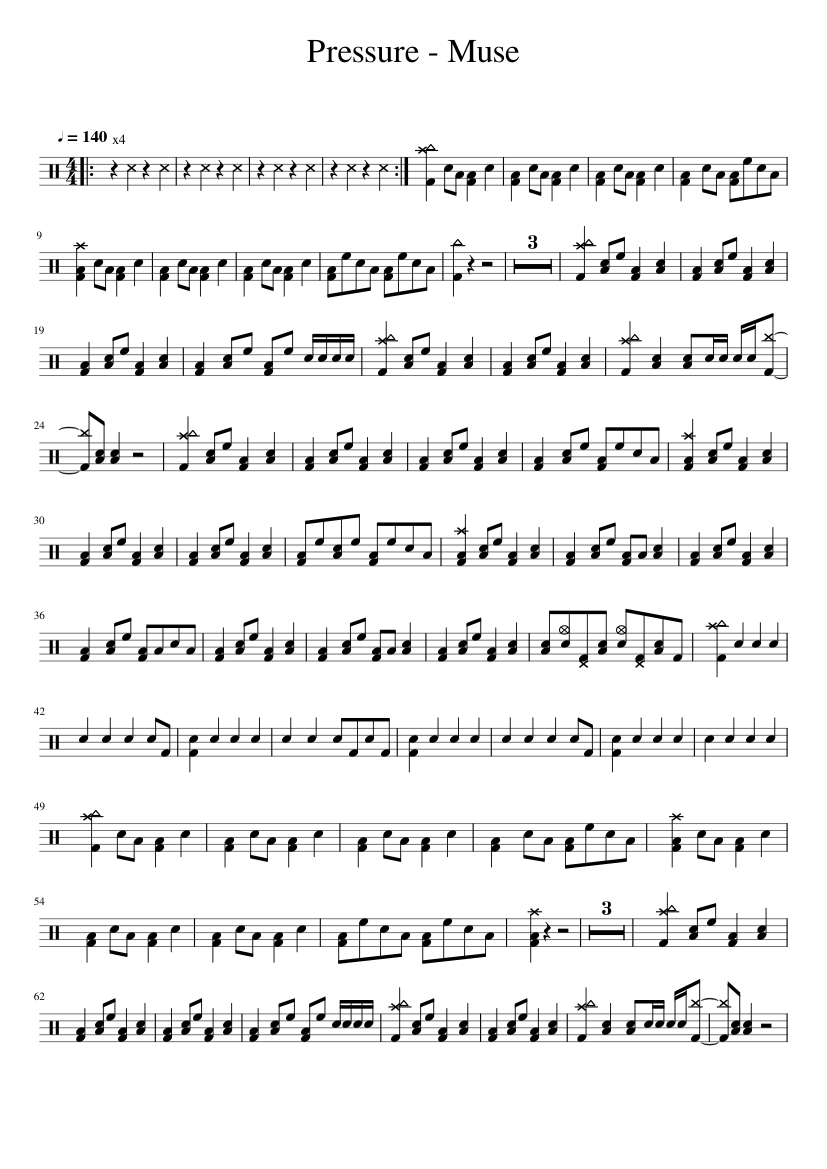 Pressure Muse Sheet music for Drum group (Solo) | Musescore.com