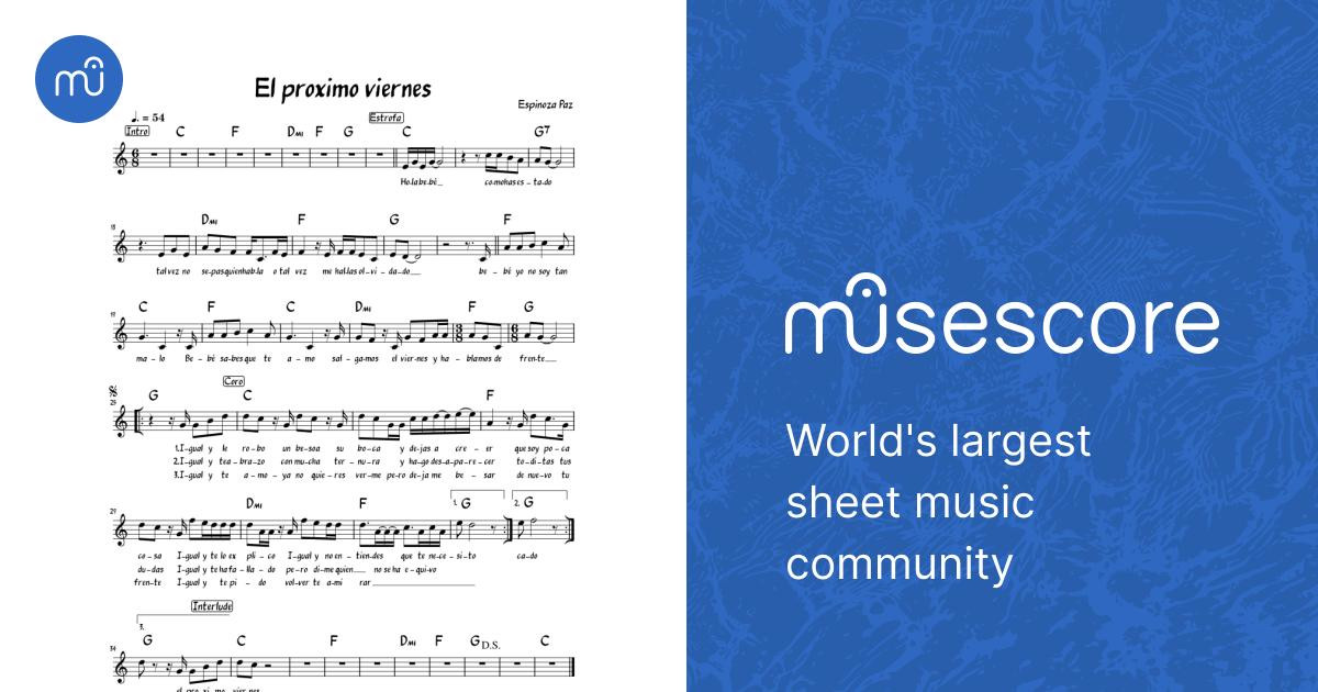 El proximo viernes - Espinoza paz Sheet music for Piano (Solo) Easy ...