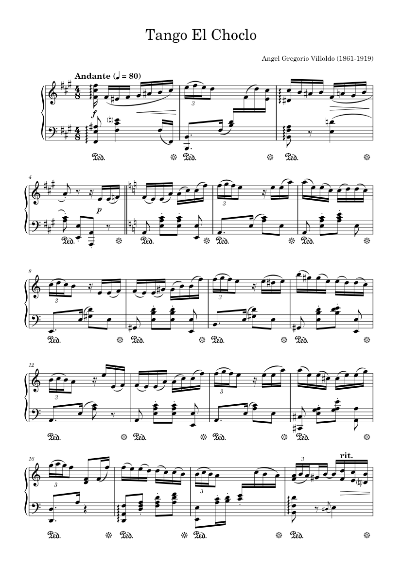 Tango El Choclo (version 2) – Ángel Gregorio Villoldo Sheet Music for ...