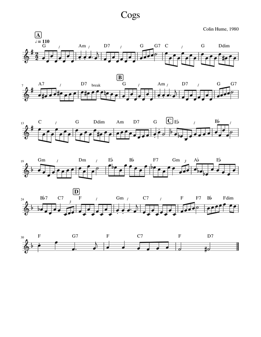 Colin Hume - Cogs Sheet music for Piano (Solo) | Musescore.com