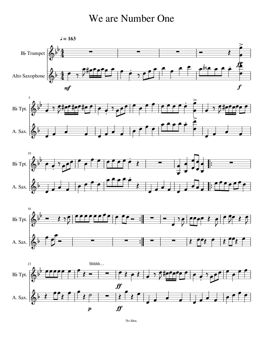 We are Number One - piano tutorial