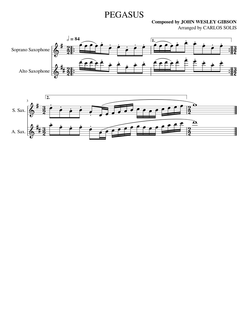 PEGASUS by CARLIT0CHURRIT0 Sheet music for Saxophone alto, Saxophone ...