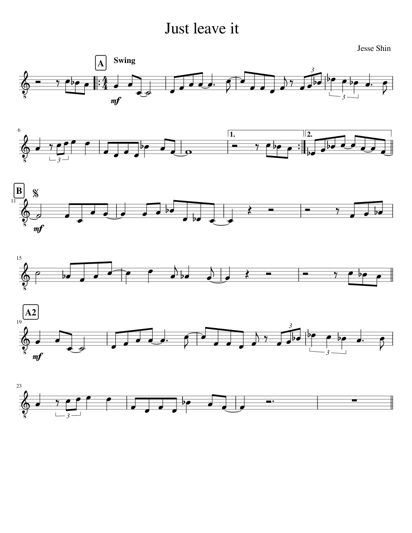 Just leave it Sheet music for Guitar (Solo) | Musescore.com