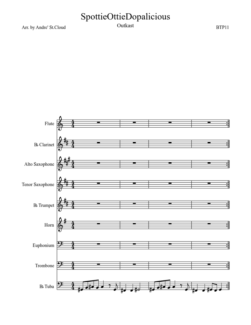 SpottieOttieDopalicious (Marching Band) Sheet music for Trombone, Tuba, Flute, Clarinet other ...