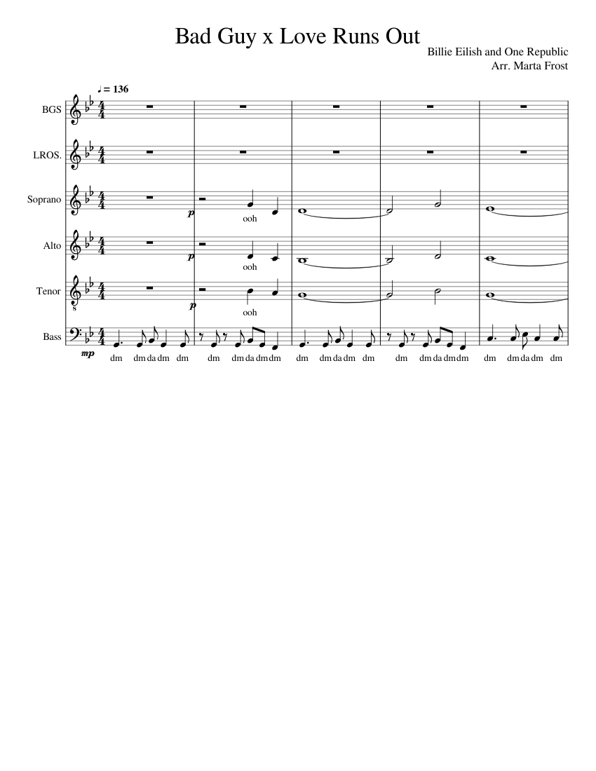 Love Runs Bad- Bad Guy and Love Runs Out Mash-up - piano tutorial