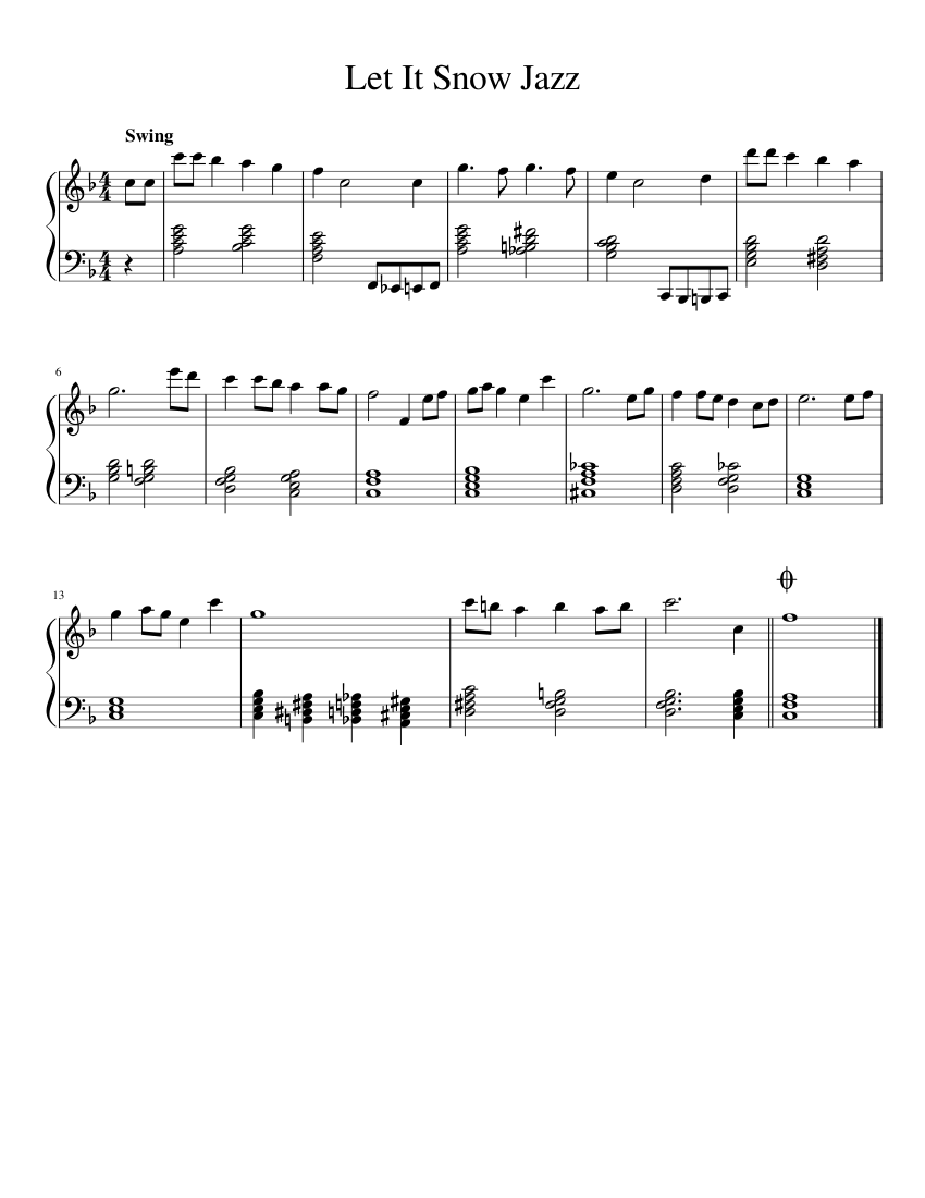Let It Snow Jazz Sheet music for Piano (Solo) | Musescore.com
