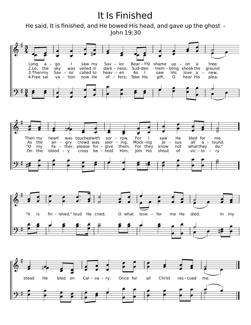 It Is Finished - Ron Hamilton Sheet music for Synthesizer (Mixed Duet ...