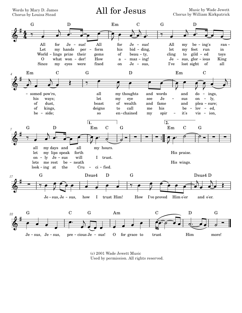 All for Jesus Sheet music for Piano (Choral) Easy | Musescore.com