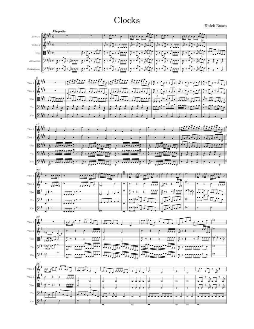 Clocks Sheet music for Strings group (String Ensemble) | Musescore.com