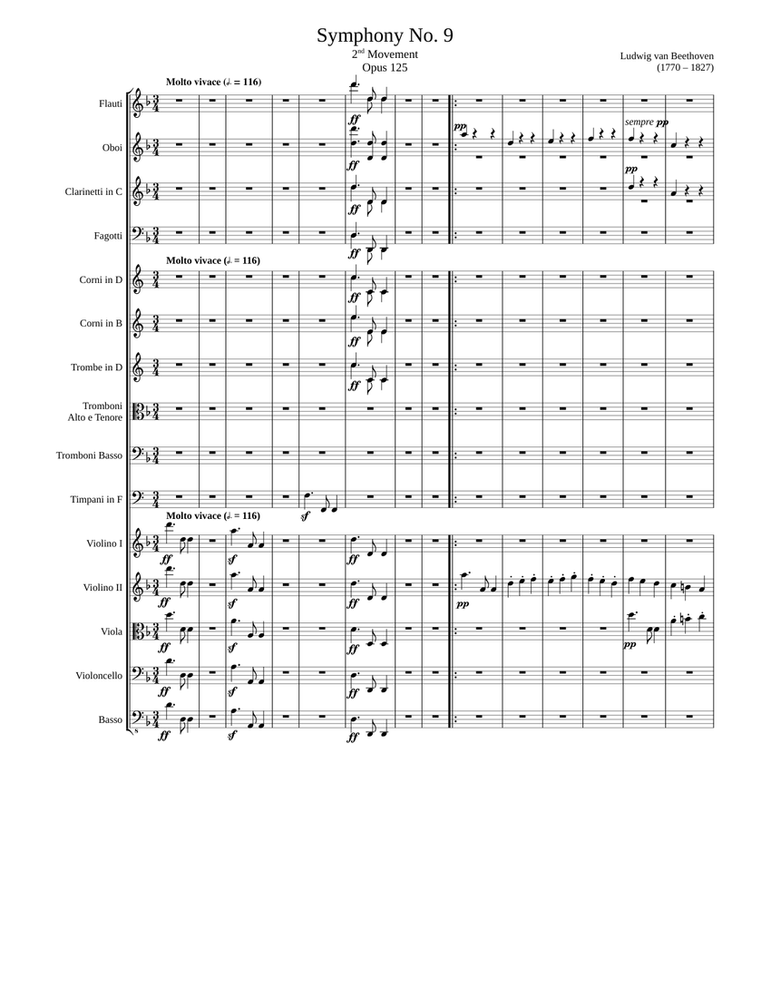 Symphony No. 9 2nd Movement Sheet music for Trombone bass, Trombone alto, Flute, Oboe & more ...