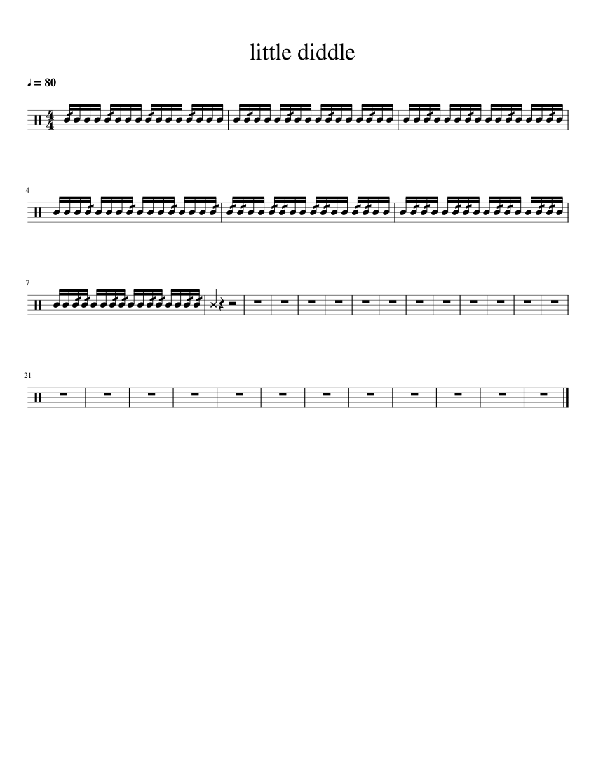 little diddle Sheet music for Snare Drum (Solo) | Musescore.com