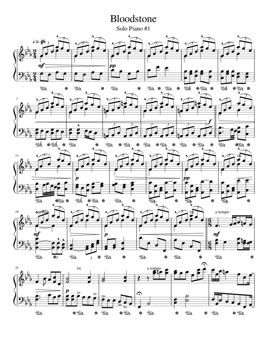 Bloodstone Sheet music for Piano (Solo) | Musescore.com