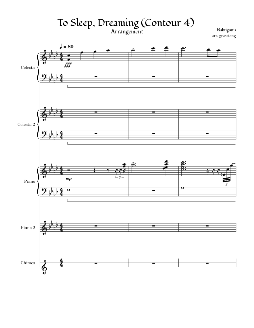 To Sleep, Dreaming (Contour 4) – Naktigonis | Deepwoken OST Sheet music ...