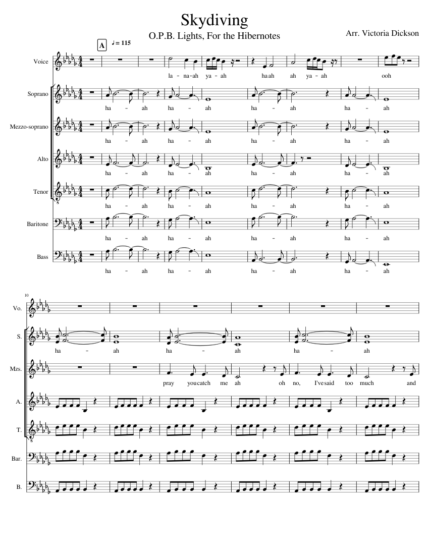 Skydiving Sheet music for Soprano, Alto, Tenor, Bass voice & more ...