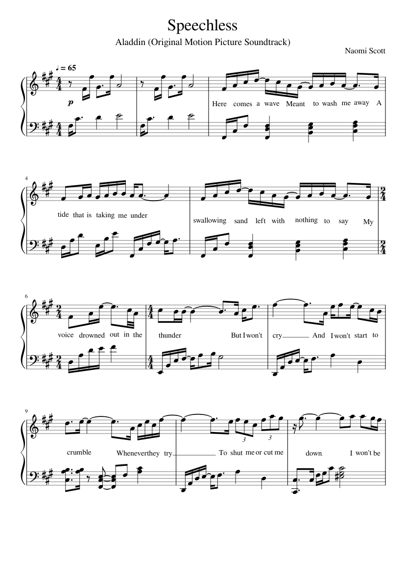 Speechless Sheet Music for Piano (Solo) | MuseScore.com