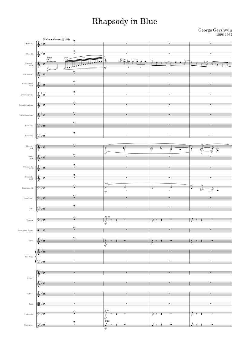 Rhapsody in Blue – George Gershwin Sheet music for Piano, Trombone ...