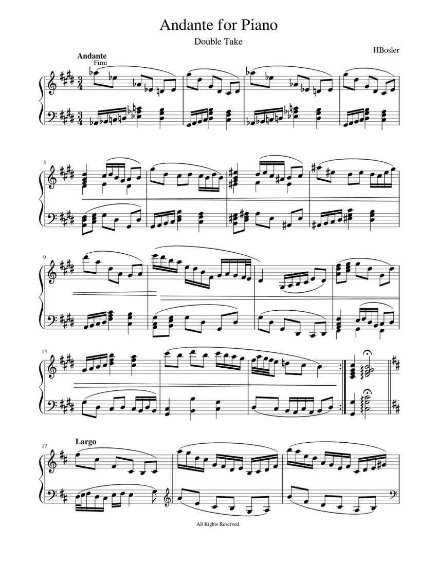 Andante for Piano, Double Take Sheet music for Piano (Solo) | Musescore.com