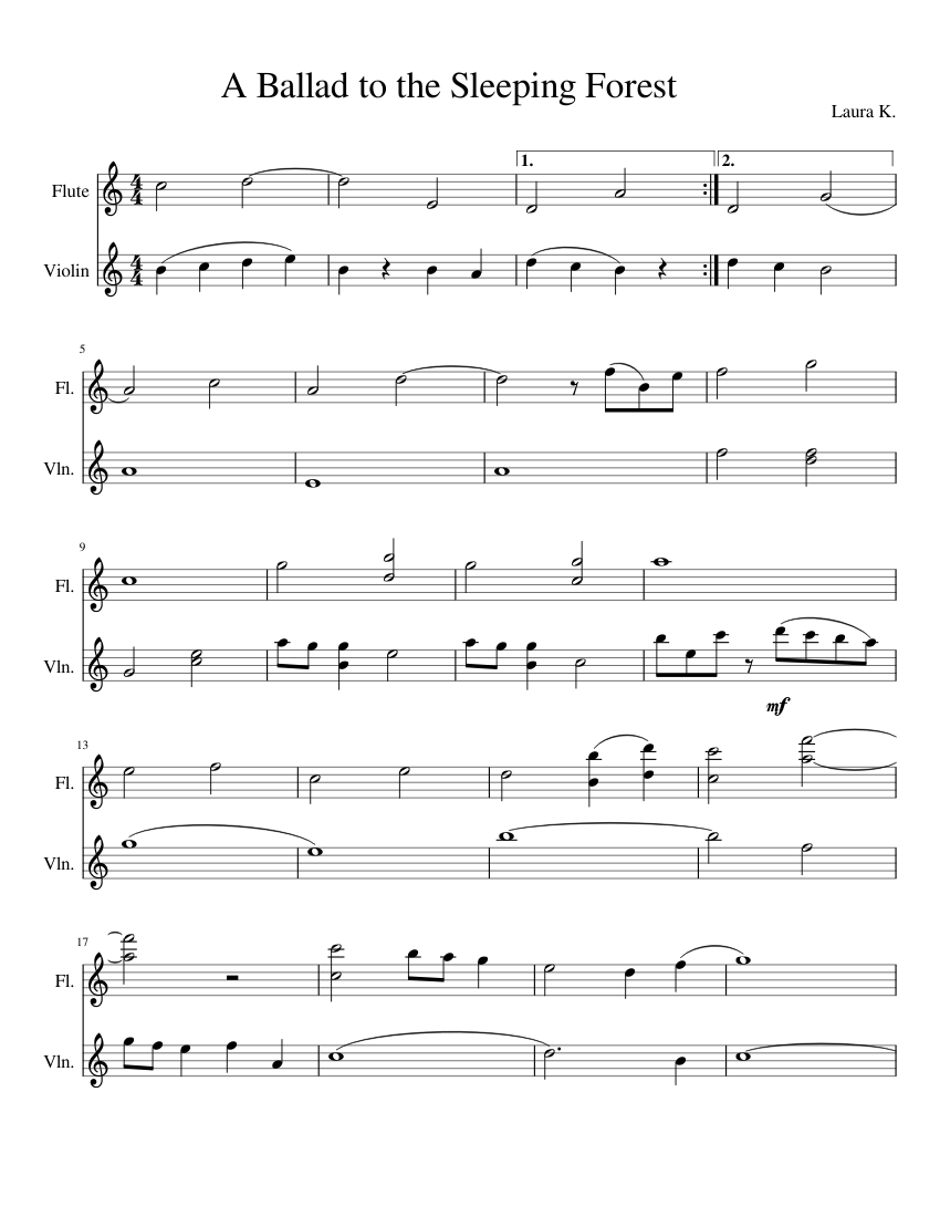 A Ballad to the Sleeping Forest - piano tutorial