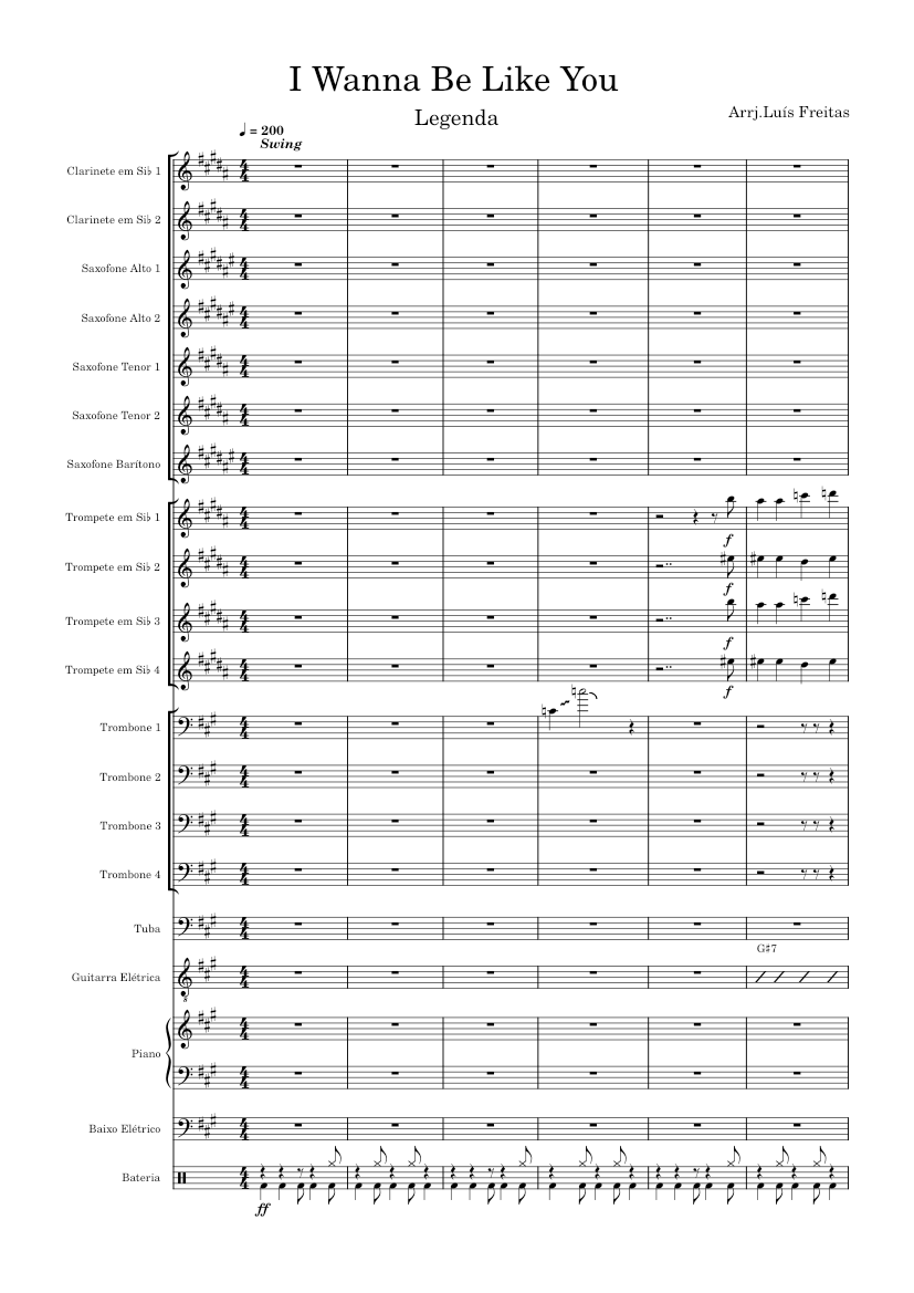 I Wanna Be Like You Sheet music for Piano, Trombone, Tuba, Saxophone ...