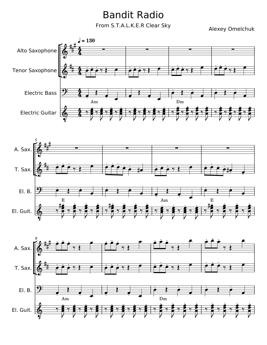 Stalker Clear Sky - Bandit Radio - Misc Computer Games Sheet music for ...