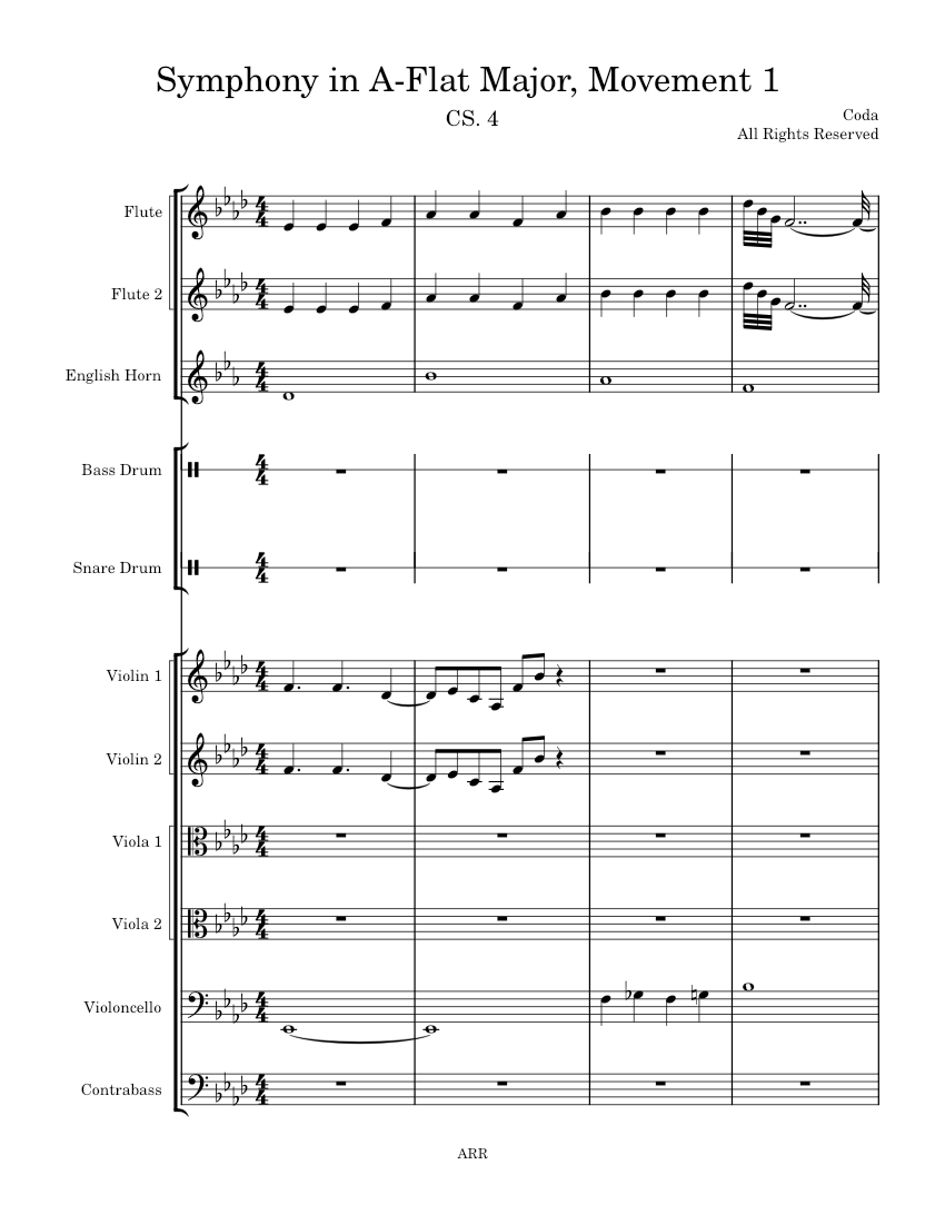 Symphony no. 1 in A-Flat Major, Op. 2/Cs. 4: I. Allegro Sheet music for ...