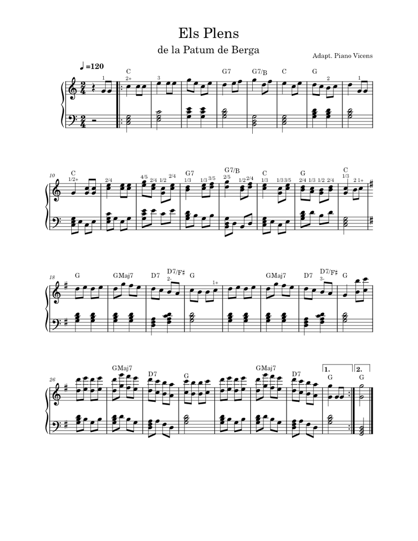 Els plens de la Patum de Berga – popular Sheet music for Piano (Solo ...