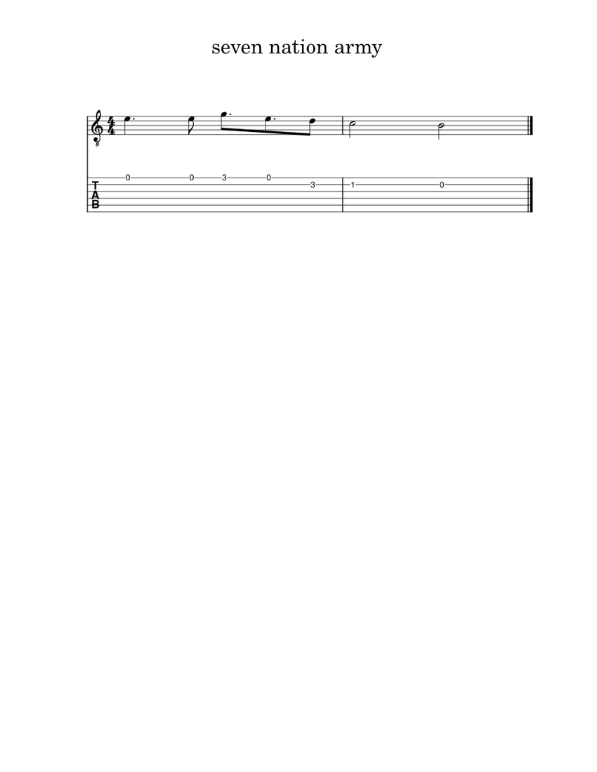 Seven nation army – The White Stripes seven nation army Sheet music for ...